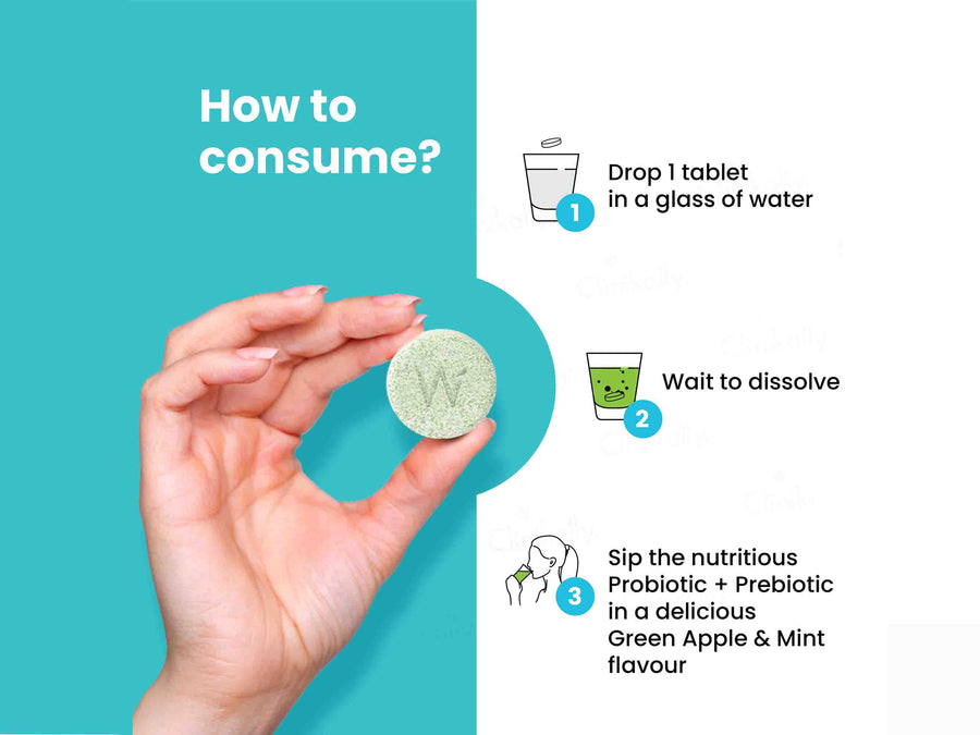 Buy Wellbeing Nutrition Probiotic + Prebiotic Tablet - Green Apple ...