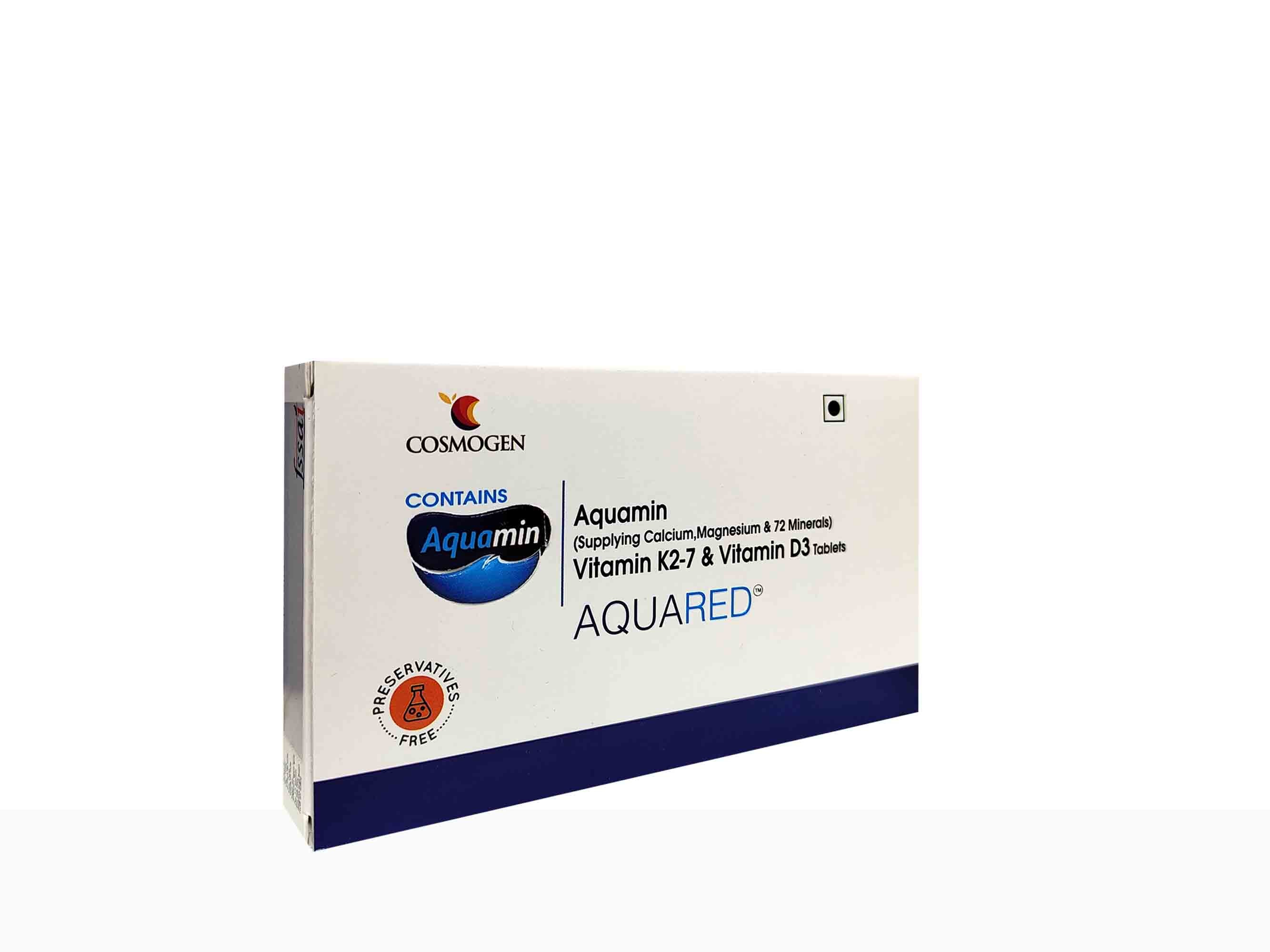Buy Aquared Aquamin, Vitamin K2-7 & Vitamin D3 Tablet Online | Clinikally