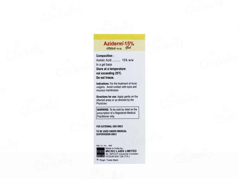 Buy Aziderm 15% Gel Online at Best Price | Clinikally