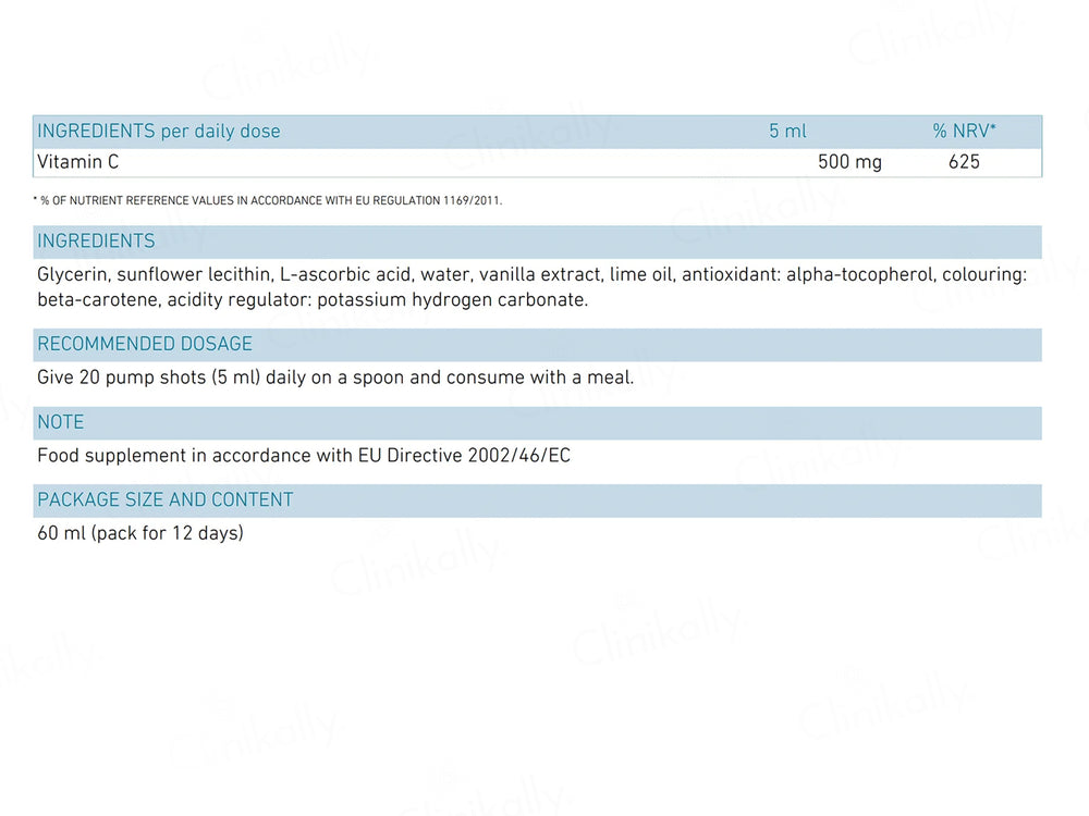 Buy Biogena Vitamin C Liposomal 500 Food Supplement Oral Liquid Online at Best Price | Clinikally