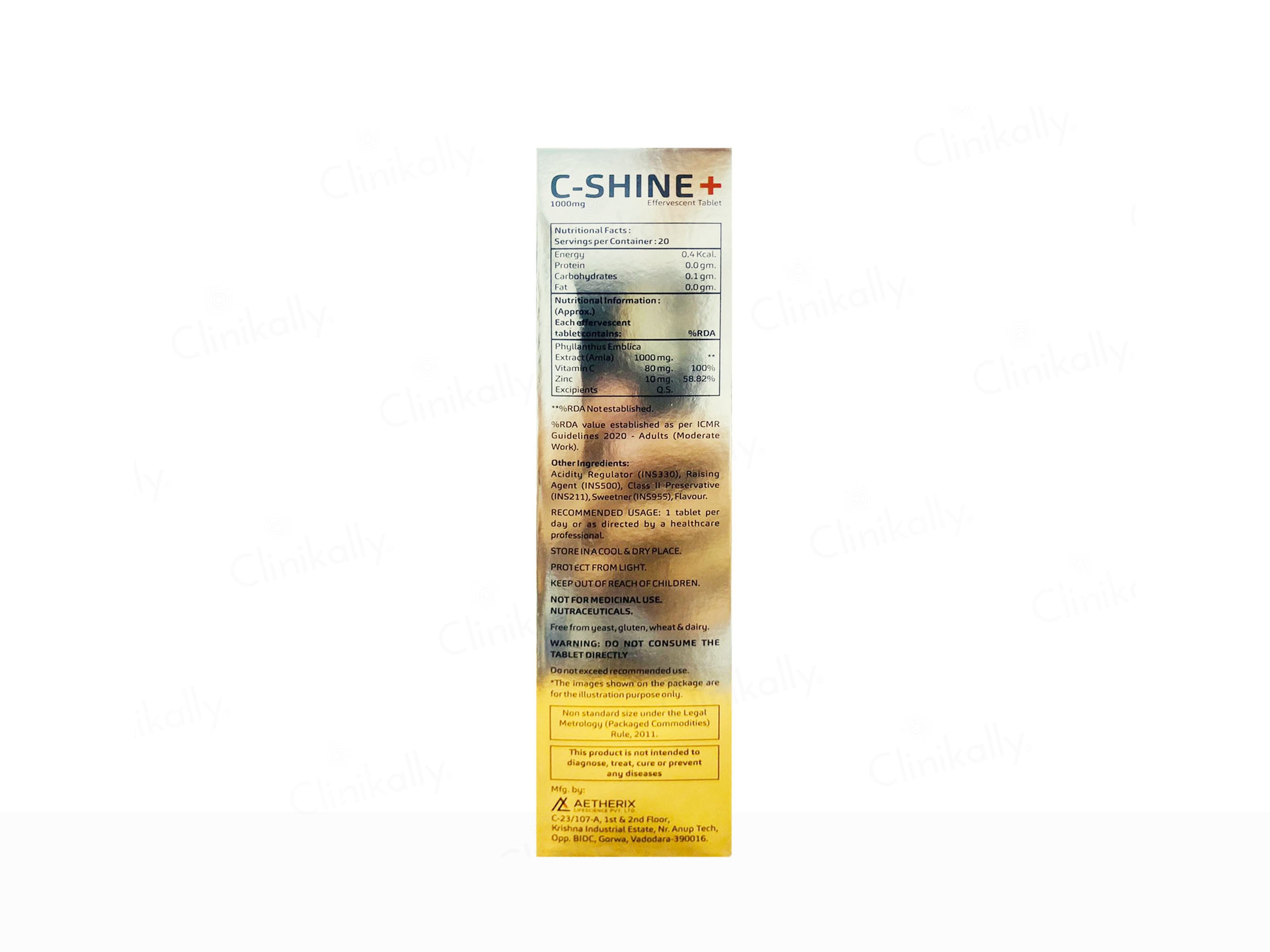 Buy C-Shine+ 1000mg Effervescent Tablet - Orange Flavour Online ...