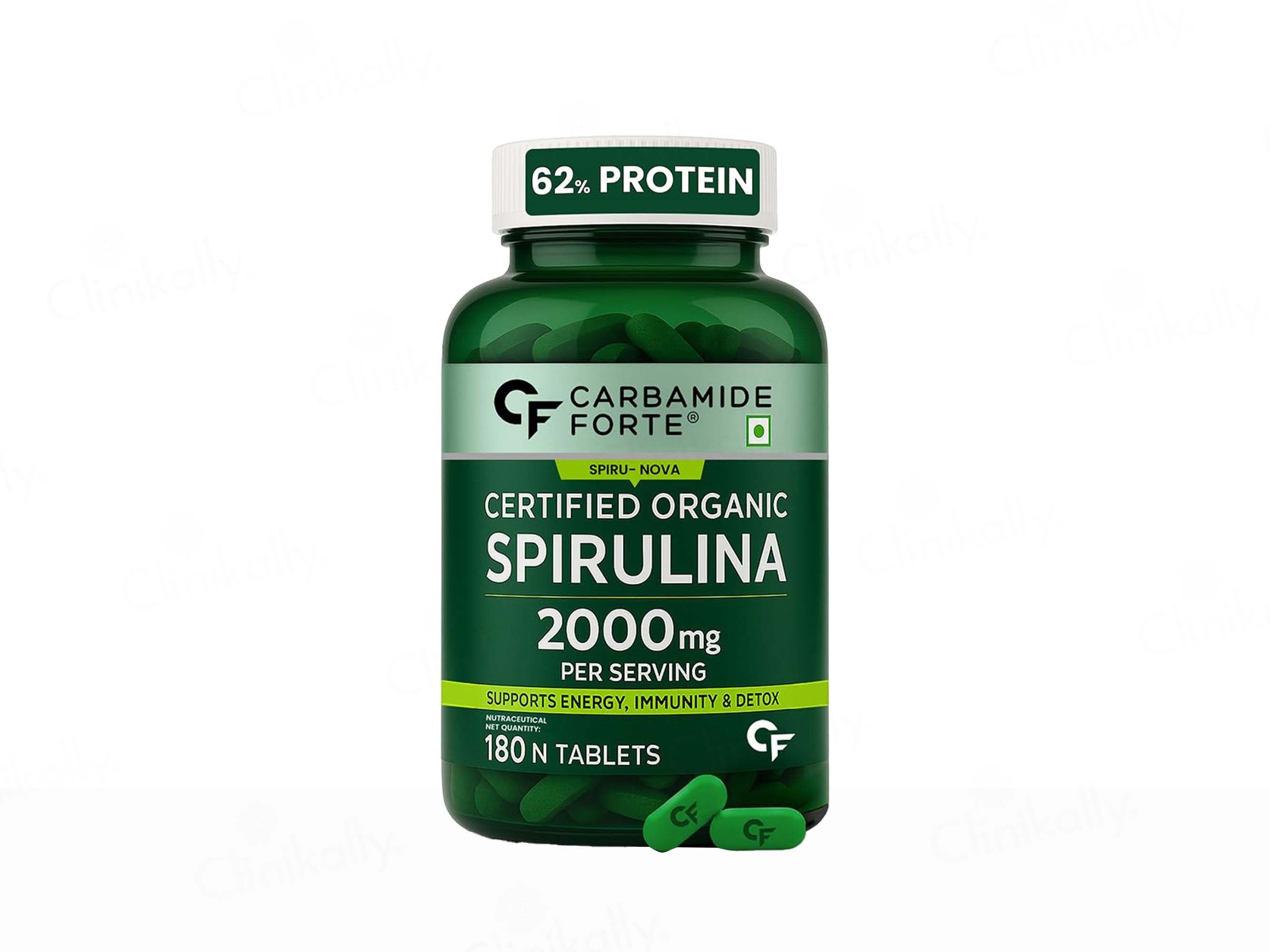 Buy Carbamide Forte Organic Spirulina 2000mg Tablet Online at Best ...
