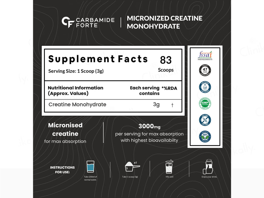 Buy Carbamide Forte Micronised Creatine Monohydrate Powder Online ...