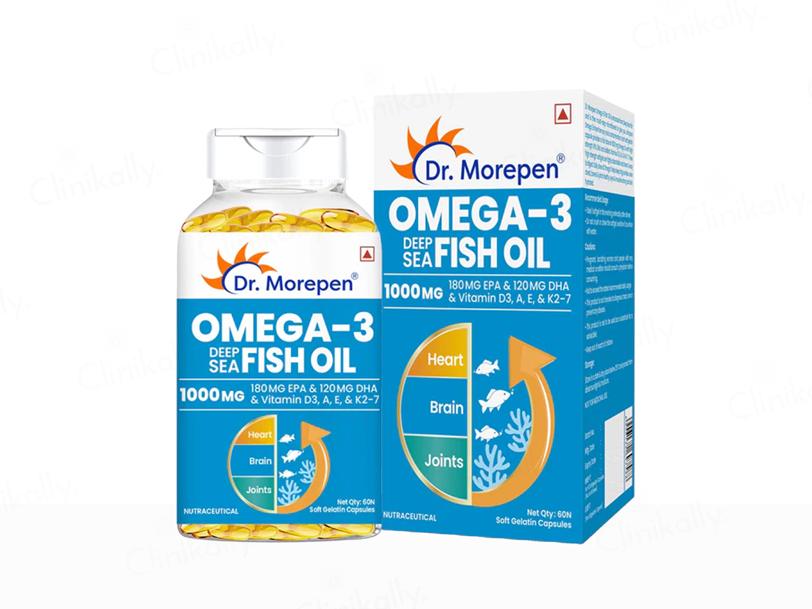 Buy Dr. Morepen Omega-3 Deep Sea Fish Oil 1000mg Soft Gelatin Capsule ...