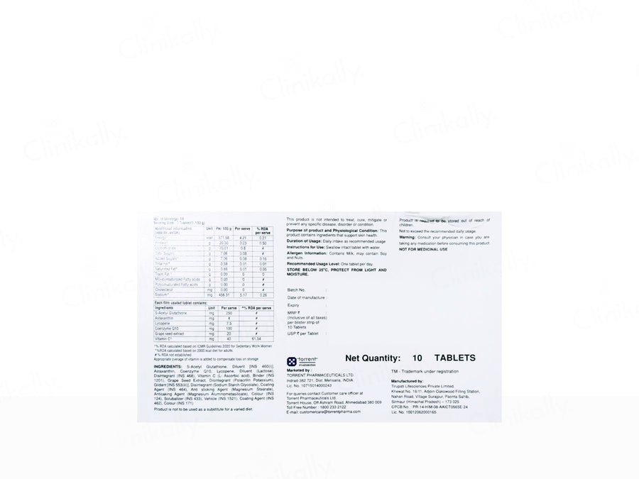 Buy Ega Glow Nutraceutical Tablet Online at Best Price | Clinikally