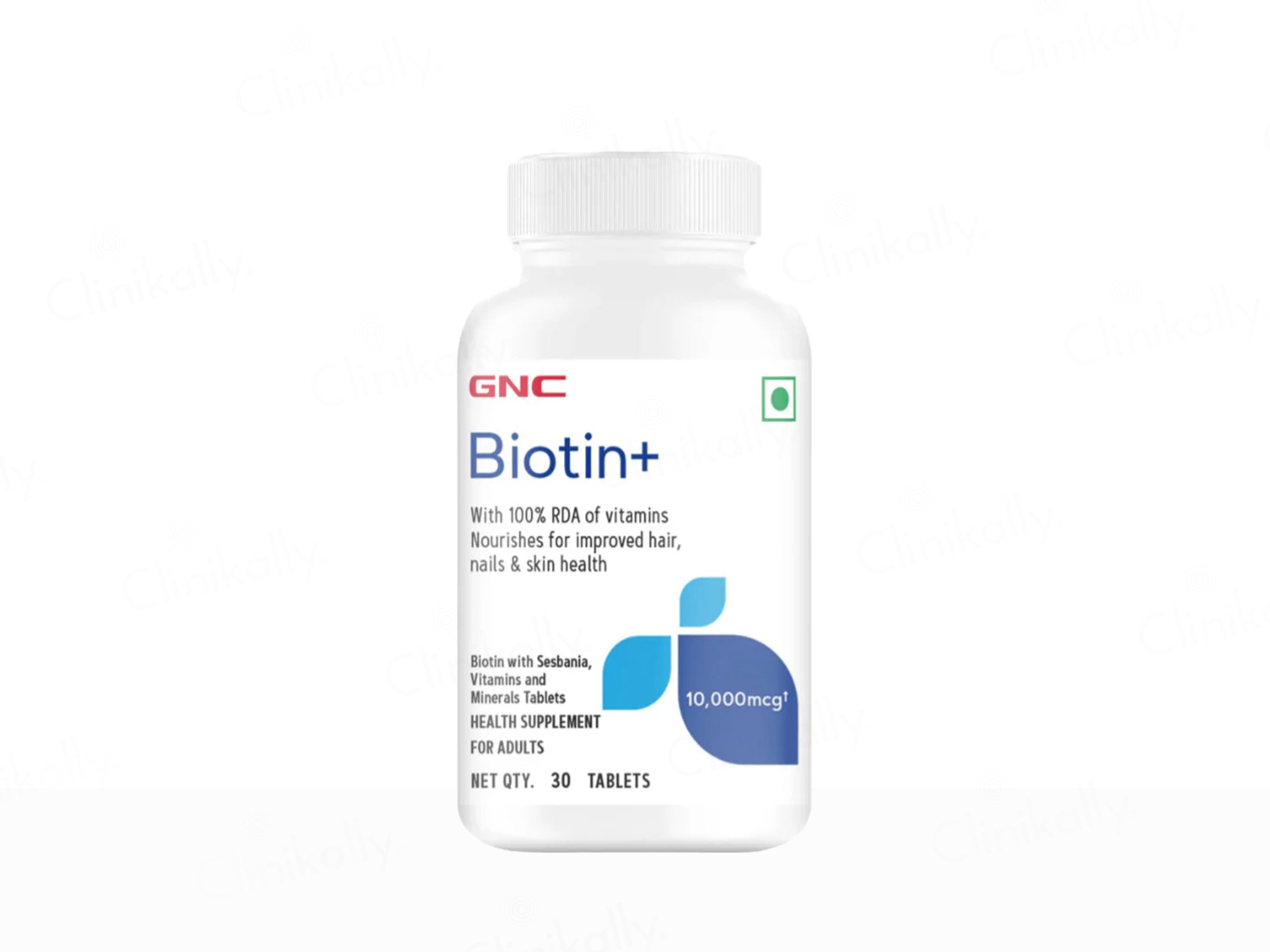 Buy GNC Biotin+ 10000 mcg Health Supplement Tablet For Adults Online at ...