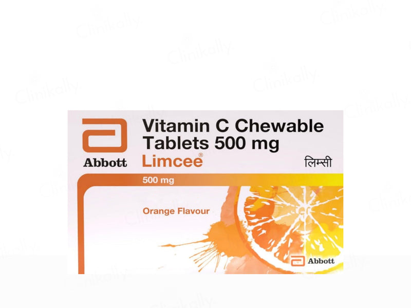 Buy Limcee Vitamin C 500mg Chewable Tablet - Orange Flavour Online at ...