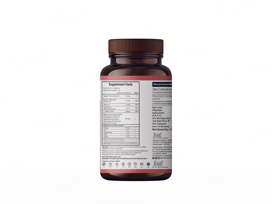 Buy Miduty Organic Blood Builder Capsule Online at Best Price | Clinikally