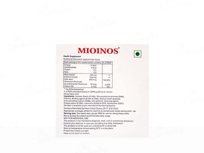 Buy Mioinos Health Supplement Tablet Online at Best Price | Clinikally