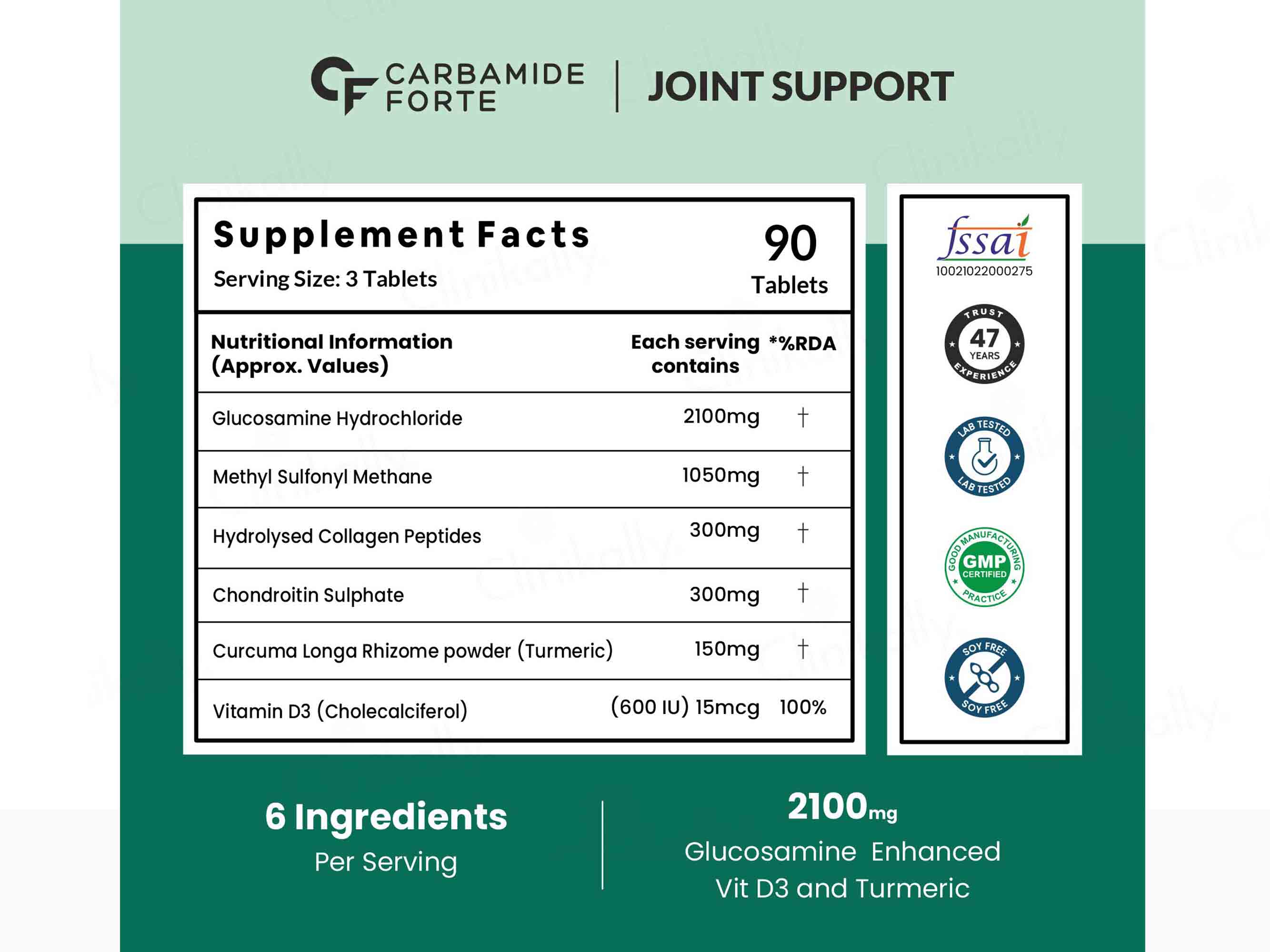 Buy Carbamide Forte Joint Support 3900mg Tablet Online | Clinikally