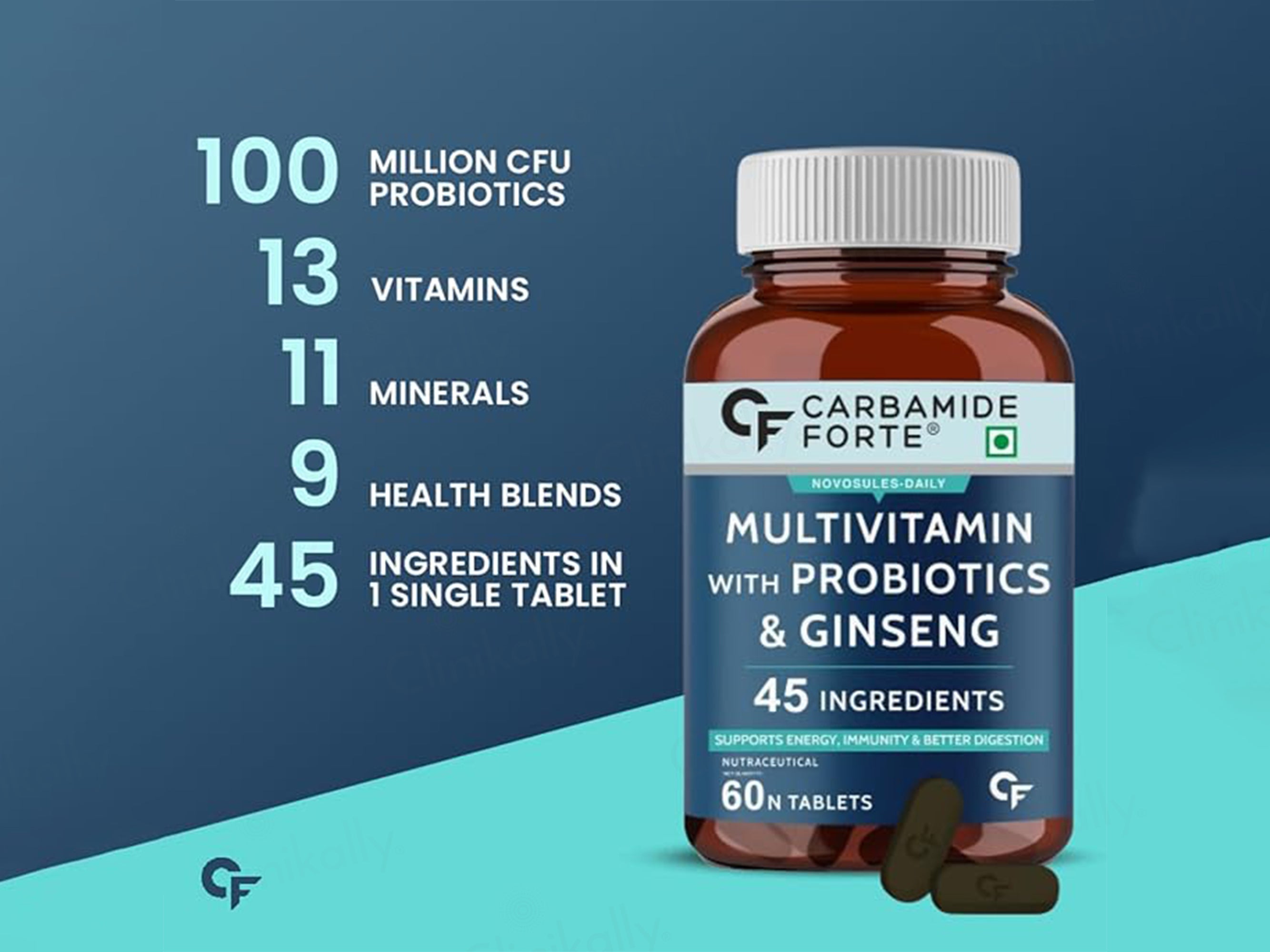 Buy Carbamide Forte Multivitamin With Probiotics & Ginseng Tablet ...
