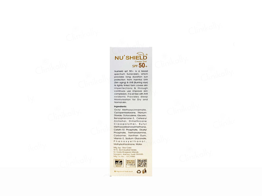 Buy Nushield Cream Tint Sunscreen SPF 50+ Online at Best Price | Clinikally