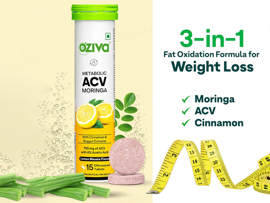 Buy OZiva Metabolic ACV Moringa Effervescent Tablet Online at Best ...