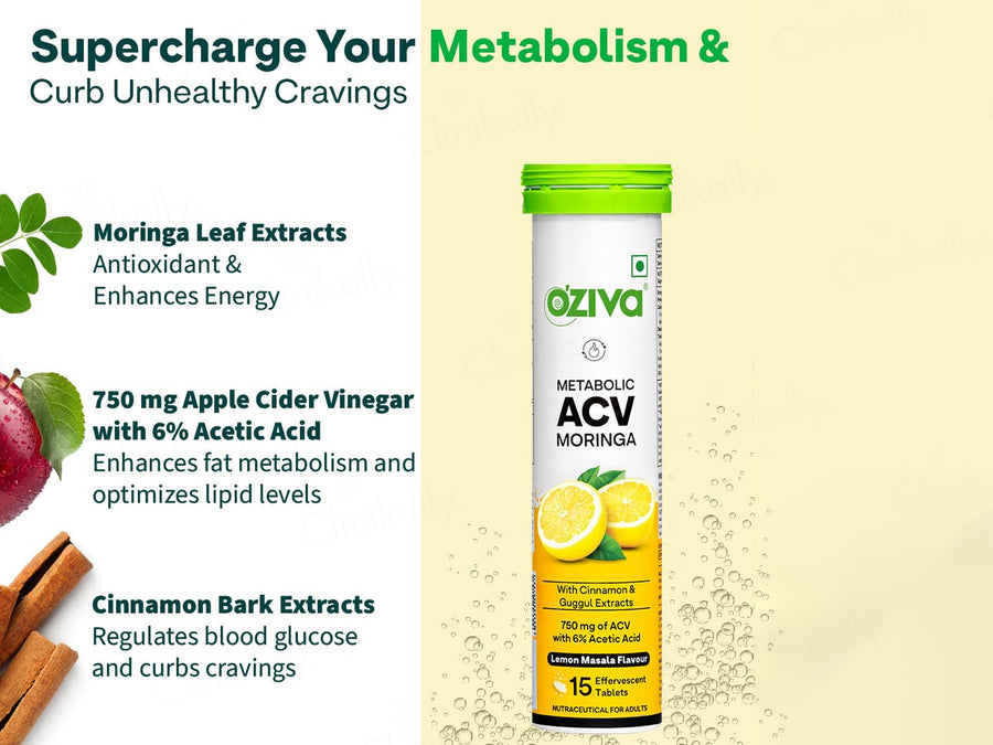 Buy OZiva Metabolic ACV Moringa Effervescent Tablet Online at Best ...