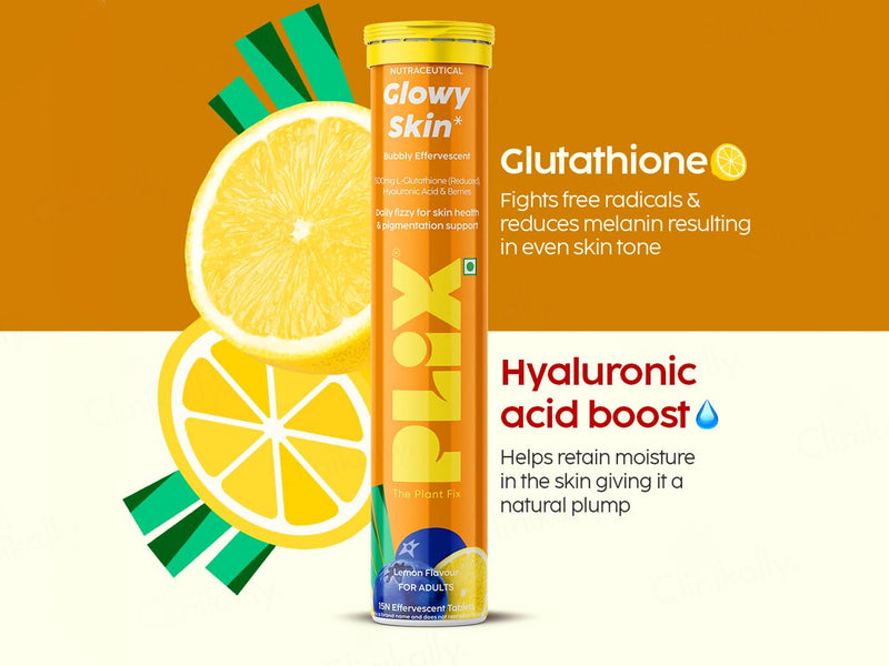 Buy Plix Glowy Skin Effervescent Tablet - Lemon Flavour Online at Best ...