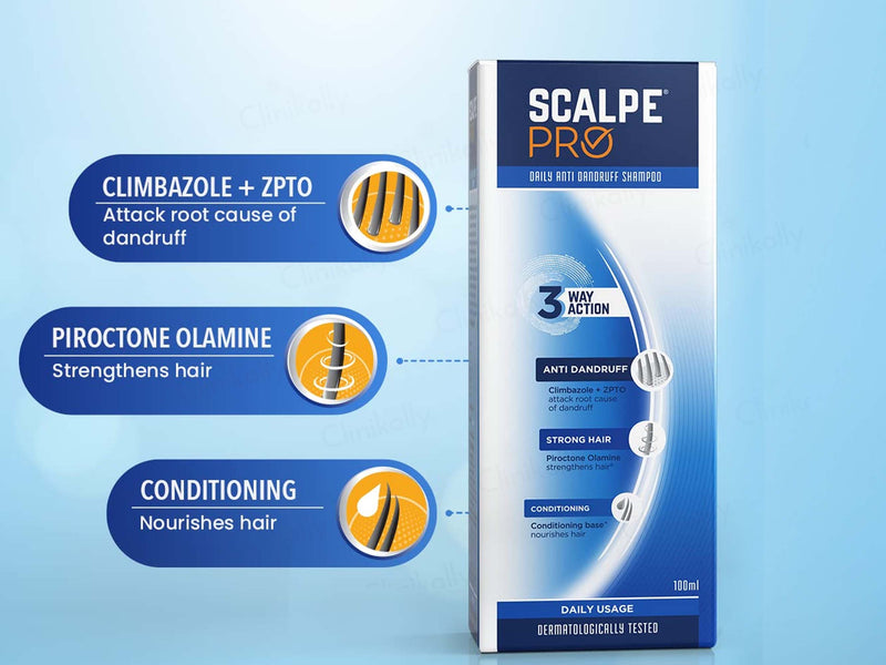 Buy Scalpe Pro Daily Anti Dandruff Shampoo Online | Clinikally