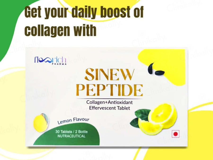 Buy Sinew Peptide Collagen + Antioxidant Effervescent Tablet - Lemon ...