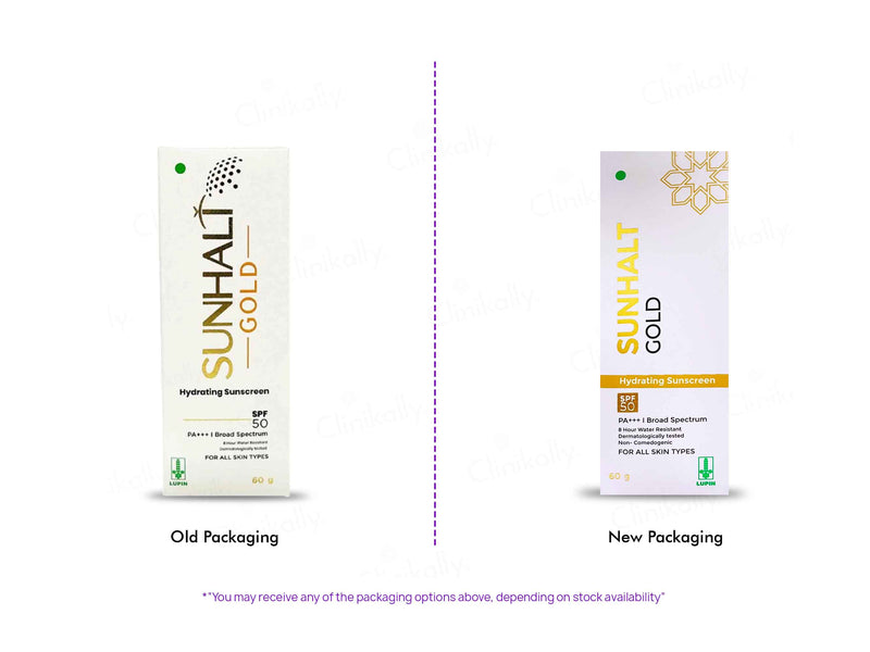 Buy Sunhalt Gold Hydrating Sunscreen SPF 50 PA+++ Online | Clinikally