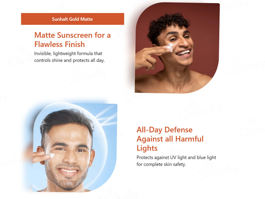 Buy Sunhalt Gold Matte Sunscreen SPF 90 PA+++ Online at Best Price ...