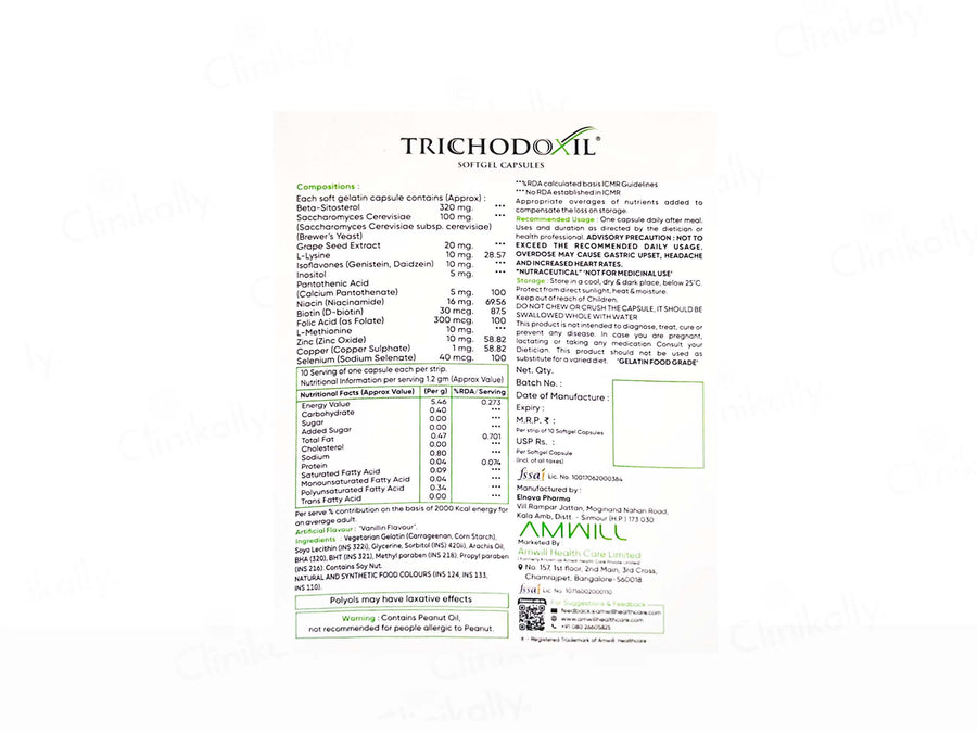 Buy Trichodoxil Softgel Capsule Online at Best Price | Clinikally