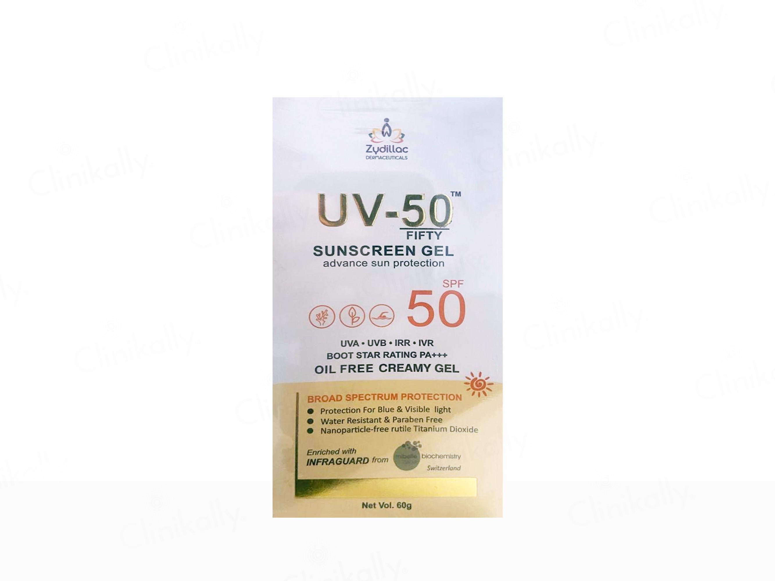 Buy UV-50 Fifty Oil Free Creamy Sunscreen Gel SPF 50 PA+++ Online at ...