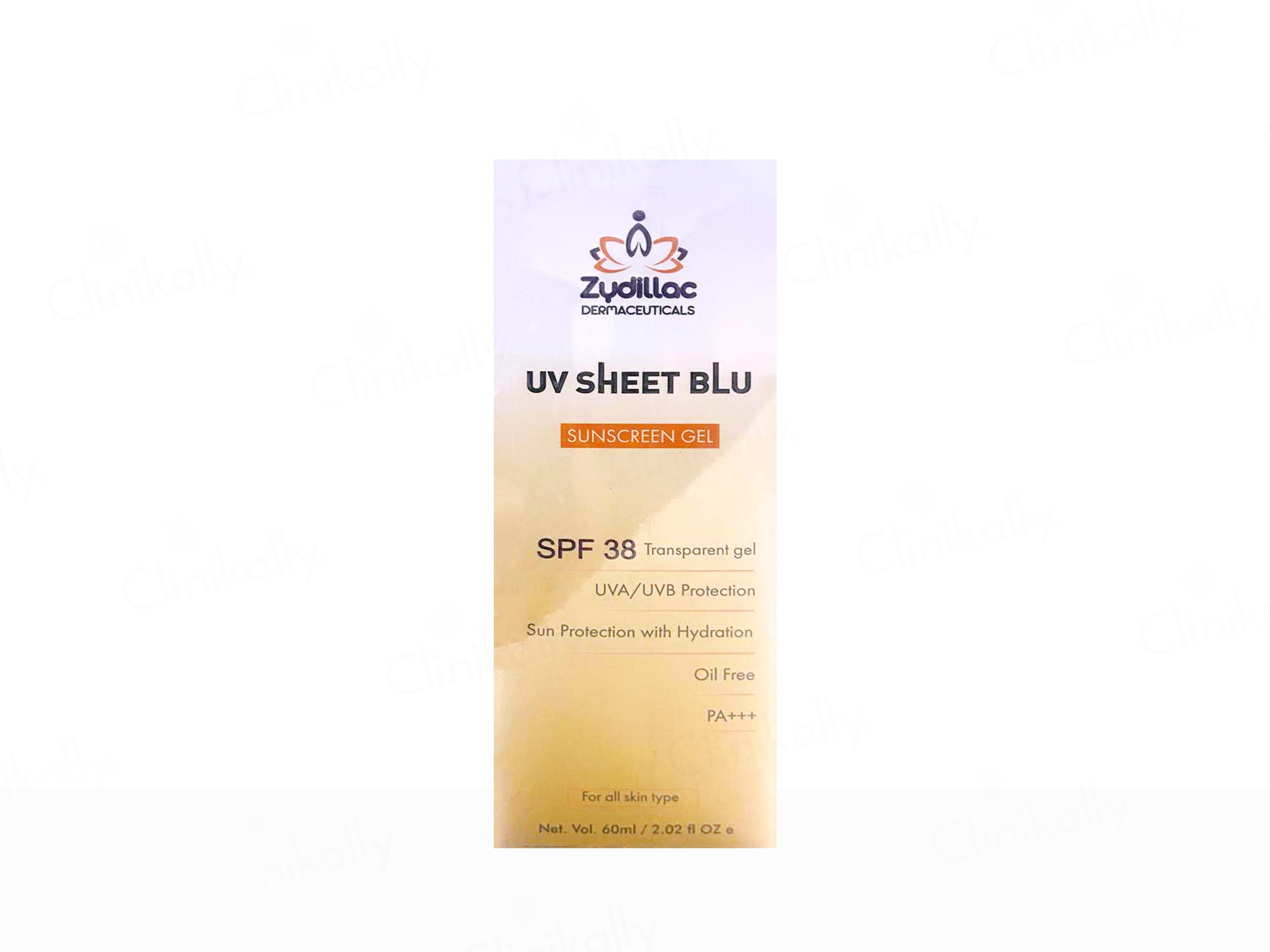 Buy UV-Sheet Blu Transparent Sunscreen Gel SPF 38 PA+++ Online at Best Price | Clinikally