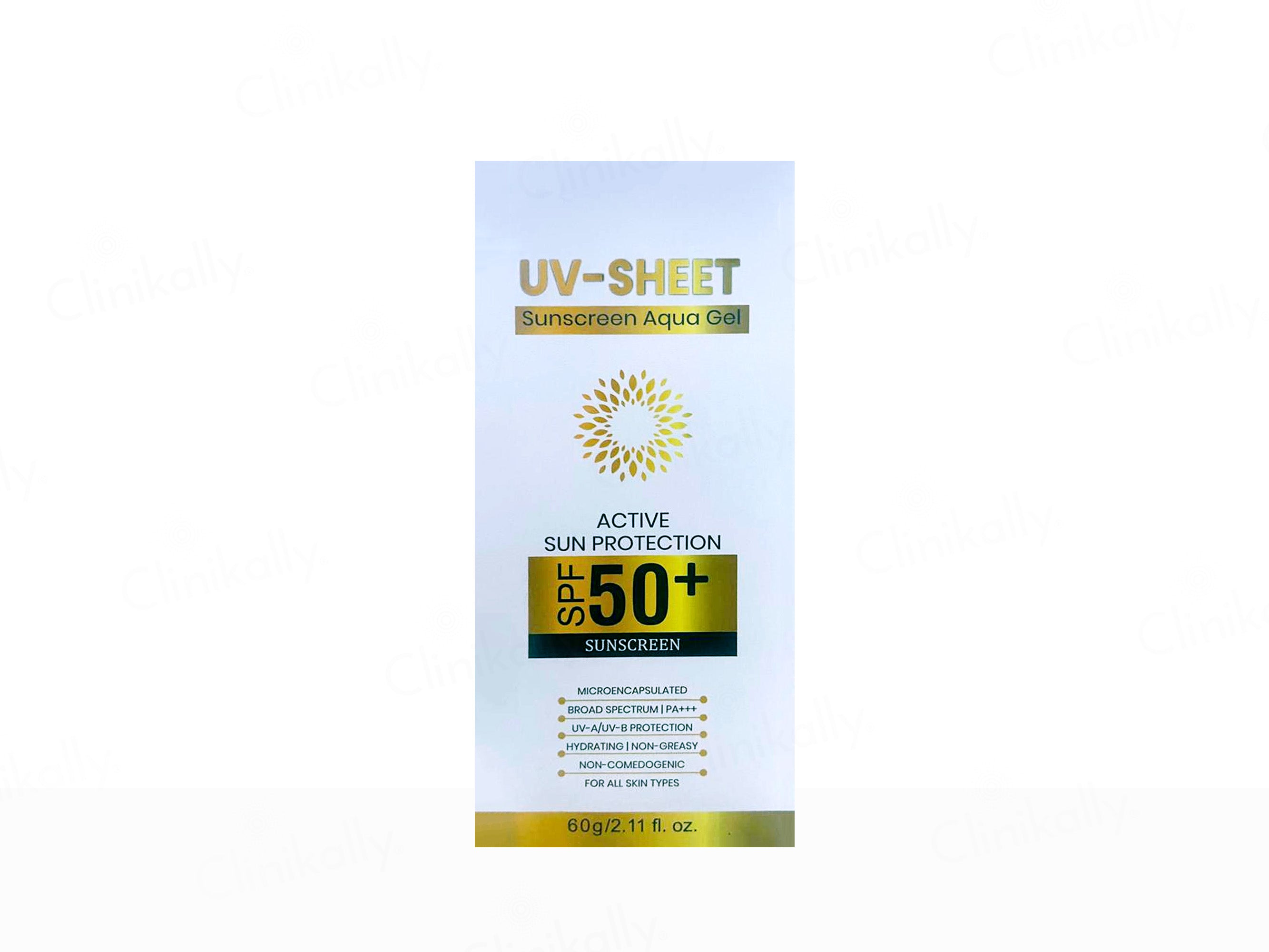 Buy UV-Sheet Sunscreen Aqua Gel SPF 50+ PA+++ Online at Best Price ...