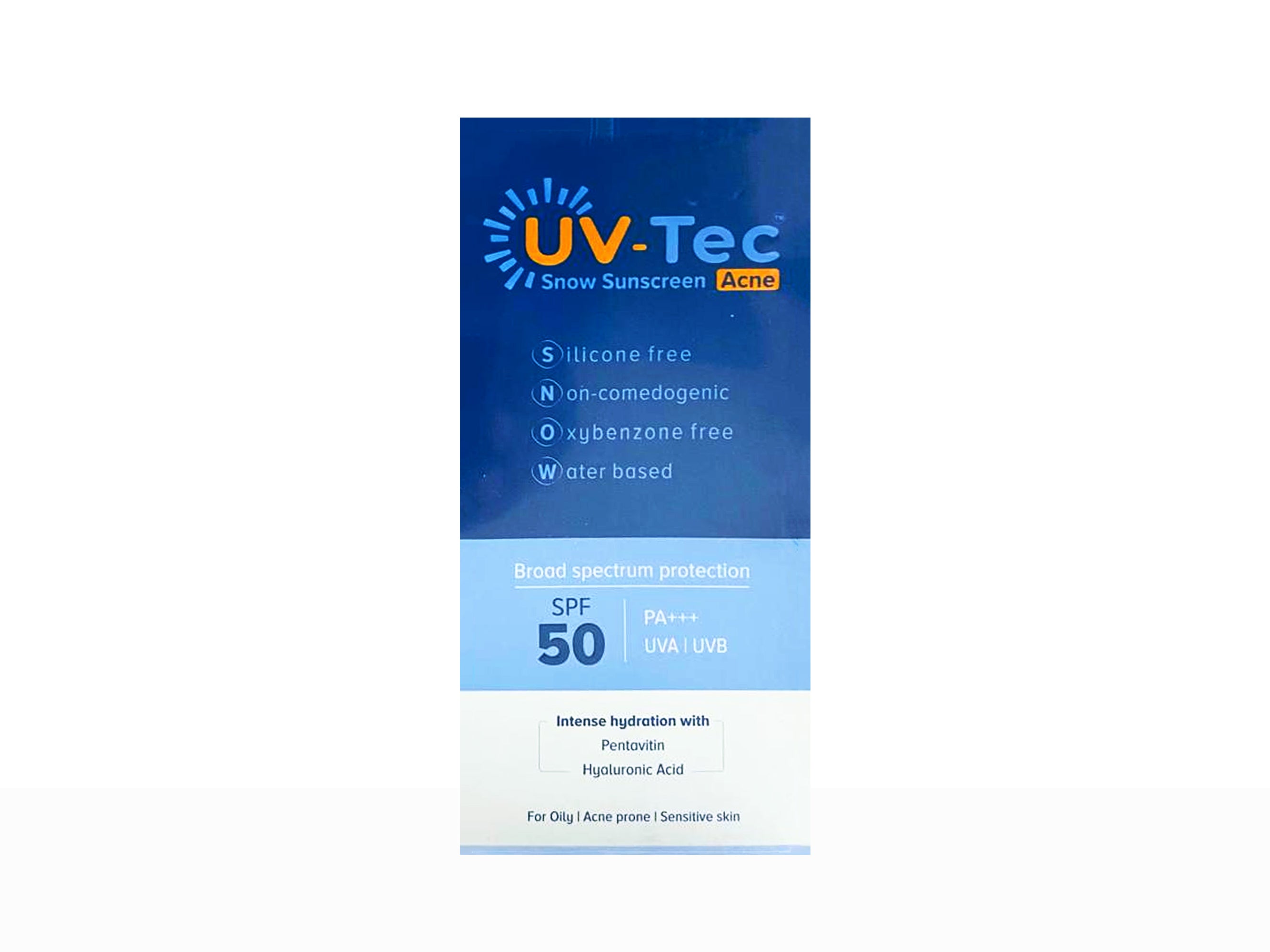 Buy UV-Tec Acne Snow Sunscreen SPF 50 PA+++ Online at Best Price ...