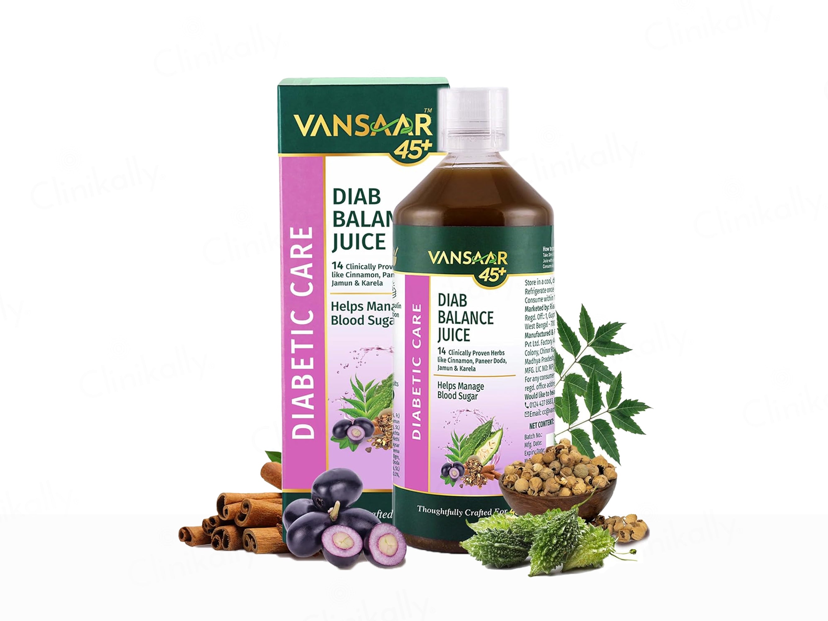 Buy Vansaar 45+ Diabetic Care Diab Balance Supplement Juice Online at ...