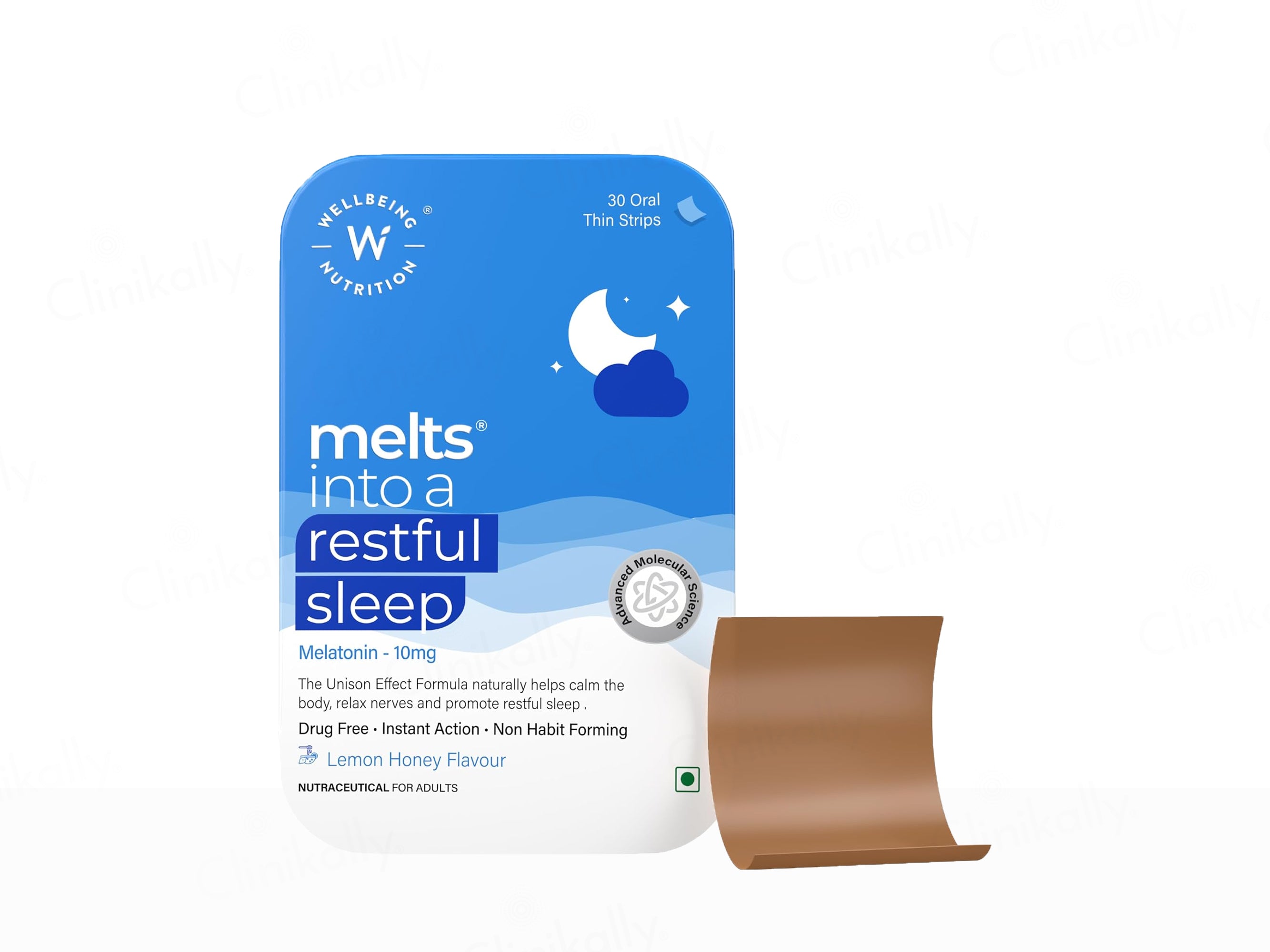 Buy Wellbeing Nutrition Melts Into Restful Sleep Oral Strip - Lemon ...