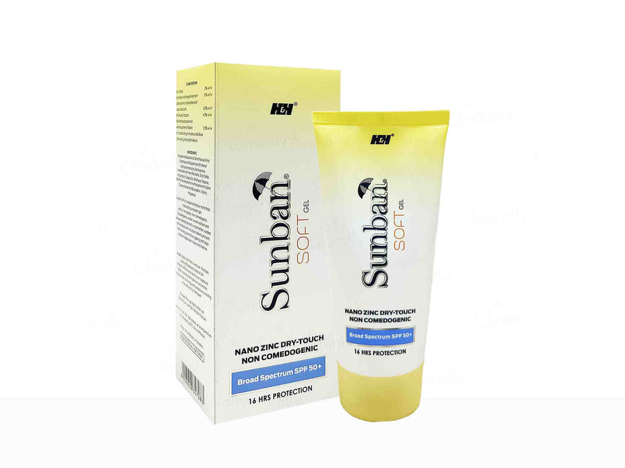 Buy Sunban Soft Gel Nano Zinc Dry-Touch Sunscreen SPF 50+ Online at ...