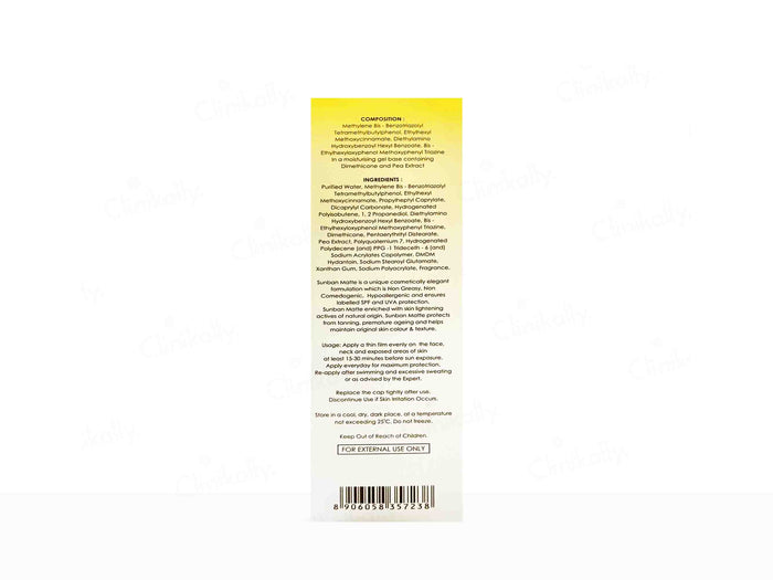 Buy Sunban Matte Gel SPF 30+ Sunscreen Online at Best Price | Clinikally