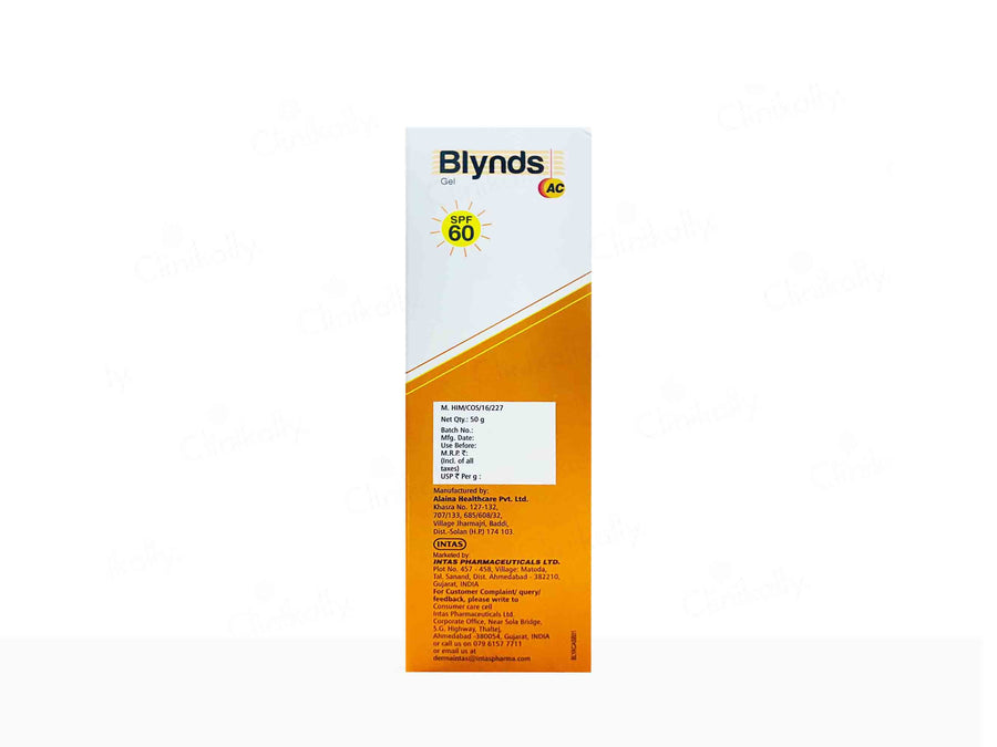 Buy Blynds AC Sunscreen Gel SPF 60+ PA+++ Online at Best Price | Clinikally