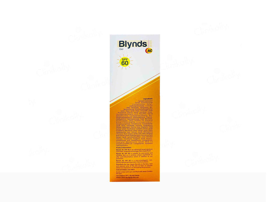 Buy Blynds AC Sunscreen Gel SPF 60+ PA+++ Online at Best Price | Clinikally