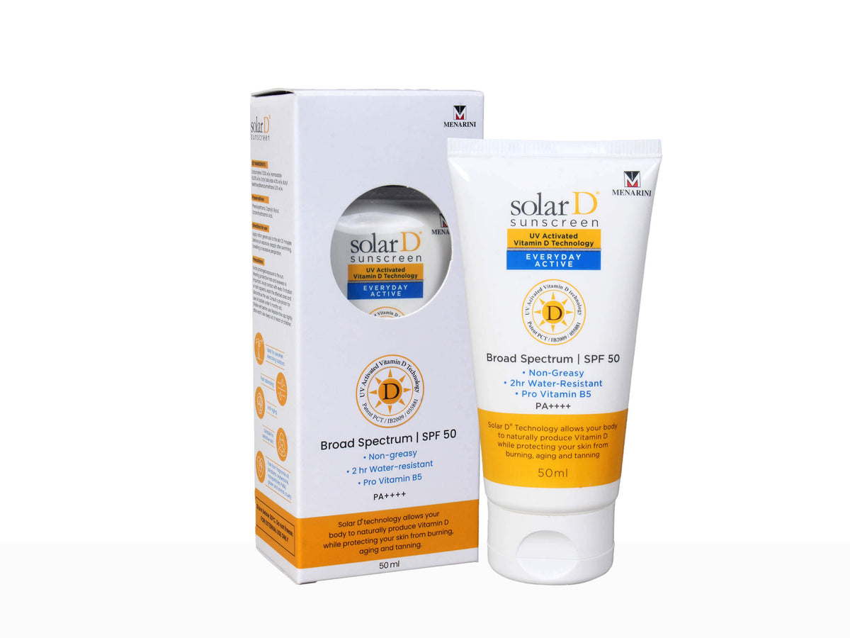 Buy Solar D Sunscreen Everyday Active Sunscreen SPF 50 Online | Clinikally