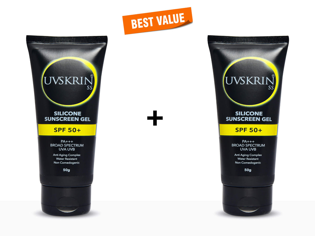 Buy UVSkrin SS Silicone Sunscreen Gel SPF 50+ Online | Clinikally